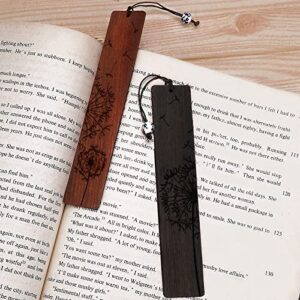 CAIRAC Dandelion Natural Wood Bookmarks Gift Box Set, Wood Bookmark for Men Women Book Lovers, Ideal Gift for Birthday Present, Teachers, Students