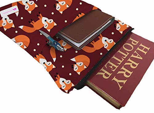 Cute Foxes Book Sleeve - Book Cover for Hardcover and Paperback - Book Lover Gift - Notebooks and Pens Not Included