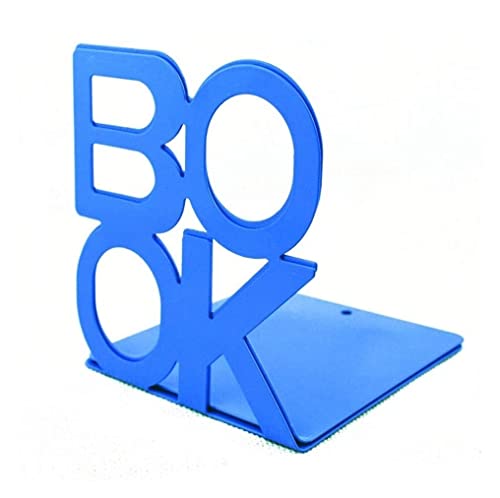 Book Stopper Bookends Alphabet Shaped Metal Bookends Iron Support Holder Desk Stands for Books Book Stand Book Stand Book Ends Gift ( Color : Blue )