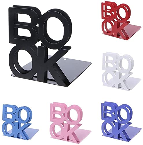 Book Stopper Bookends Alphabet Shaped Metal Bookends Iron Support Holder Desk Stands for Books Book Stand Book Stand Book Ends Gift ( Color : Blue )