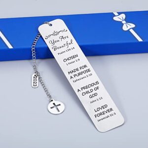 Inspirational Christian Bookmark Gifts for Women Stocking Stuffers Religious Gifts for Women Baptism Gifts for Girl Bible Verse Bookmark for Daughter Friend Birthday Christmas Baptism Church Gifts