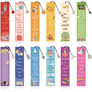 24 set teacher bookmark teacher appreciation gifts thank you paper bookmark with metal pendant teacher page markers thank you graduation gifts bookmark for teacher christmas birthday retirement