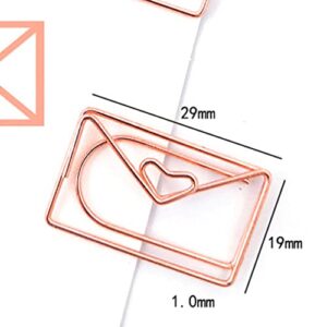 Operitacx 12pcs Cartoon Metal Binder Home Envelope Organizer Office Clip Bookmark Paper Kids Clamps Rose Gold Shape Creative for Adorable Document Gift Photo Holder File