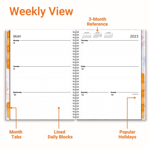 CRANBURY 2023 Planner Weekly Monthly (8.5x11", Watercolor), 2023 Large Planner Book, Big Agenda 8 1/2 x 11, 2023 Calendar Planner, Monthly Tabs, Bookmark, Notes, Stickers