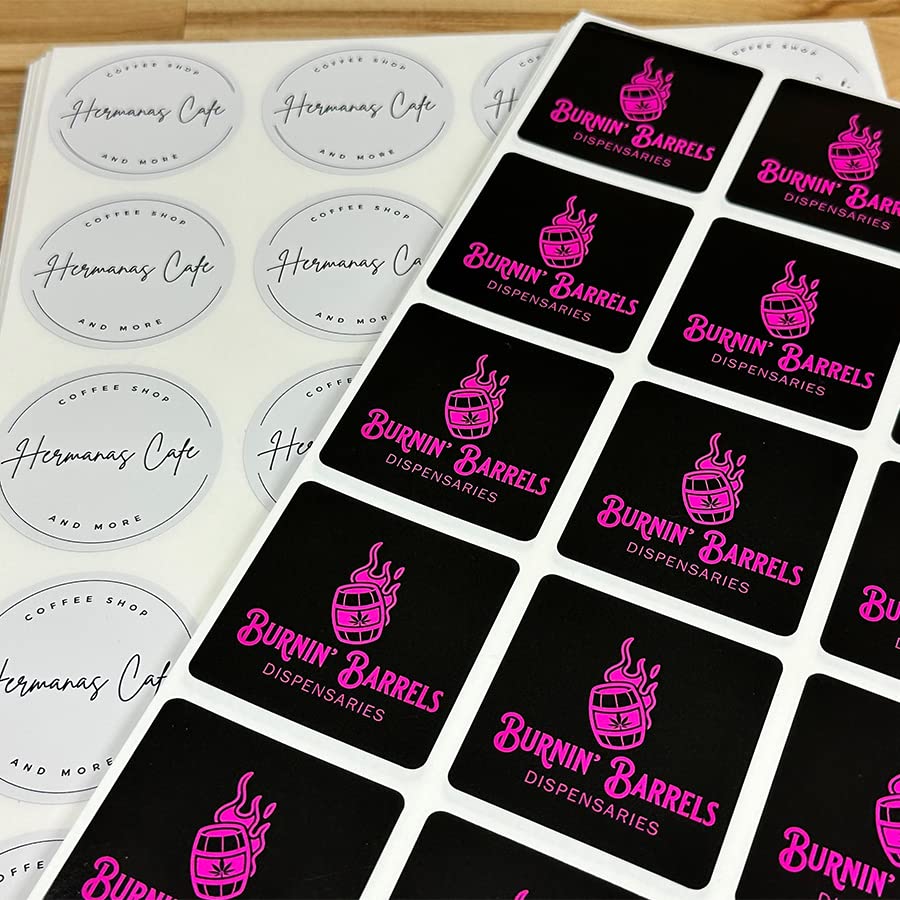 Custom Waterproof Vinyl Stickers with Your Image Photo Text or Logo | Personalized Dishwasher Safe Label for Business Logo