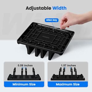 Vaydeer 3-Slot Vertical Laptop Stand Made of Premium ABS Plastics 5 in 1 Design Space-Saving Adjustable Desk Organizer for All MacBook/Chromebook/Surface