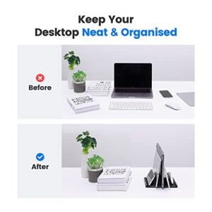 Vaydeer 3-Slot Vertical Laptop Stand Made of Premium ABS Plastics 5 in 1 Design Space-Saving Adjustable Desk Organizer for All MacBook/Chromebook/Surface