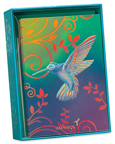 Papyrus Blank Cards with Envelopes, Hummingbird (12-Count)