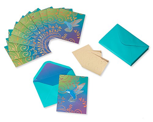 Papyrus Blank Cards with Envelopes, Hummingbird (12-Count)