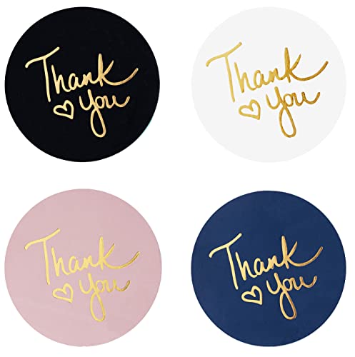 2 Inch Thank You Stickers | 500 Thank You Stickers for Small Business| Self-Adhesive & Waterproof Stickers with 4 Beautiful Colors | Strong and Durable (Classic, 2 Inch)