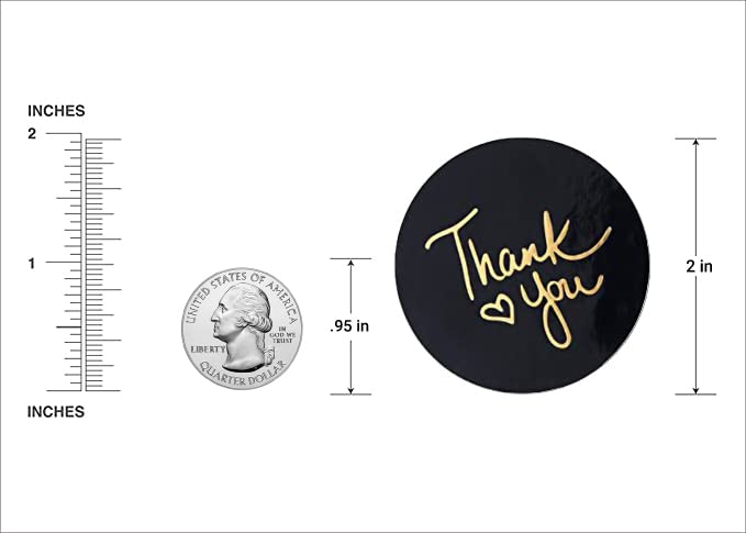 2 Inch Thank You Stickers | 500 Thank You Stickers for Small Business| Self-Adhesive & Waterproof Stickers with 4 Beautiful Colors | Strong and Durable (Classic, 2 Inch)