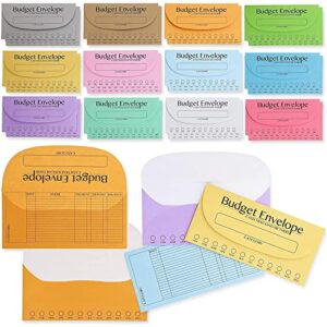 96 pack bulk budget envelopes for cash system, budgeting tracker binder, money saving challenge, 12 colors (6.5 x 3 in)