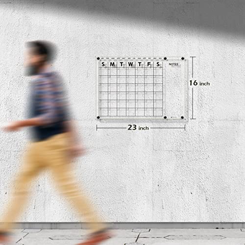 Acrylic Dry Erase Calendar for Wall 23”x16“ Clear Acrylic Wall Calendar White Board Calendar Home Office Calendar