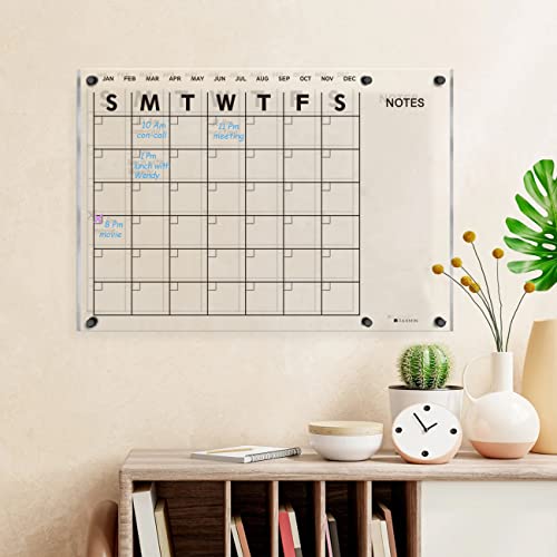 Acrylic Dry Erase Calendar for Wall 23”x16“ Clear Acrylic Wall Calendar White Board Calendar Home Office Calendar