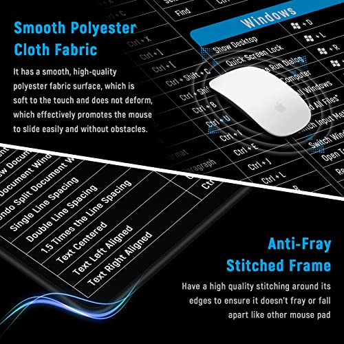 JIALONG Large Gaming Mouse Pad Desk Mat Office Software Shortcuts Mousepad with Personalized Design Extended Size 35.4 X 15.7inches by Office Users