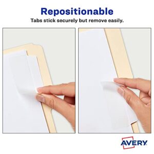 Avery Ultra Tabs, File Tabs, 3" x 1.5", 2-Side Writable, White, 24 Tabs Per Pack, 2-Pack, 48 Self Adhesive Tabs Total (34777)