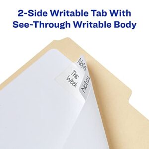 Avery Ultra Tabs, File Tabs, 3" x 1.5", 2-Side Writable, White, 24 Tabs Per Pack, 2-Pack, 48 Self Adhesive Tabs Total (34777)