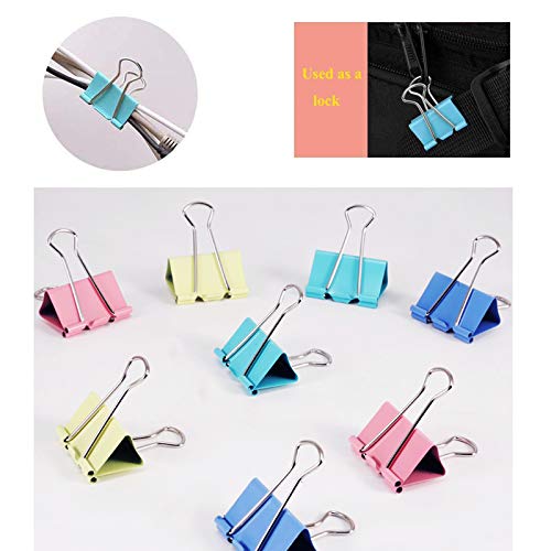 40 Pcs Colorful Medium Binder Clips 1.25 inch Length for Office