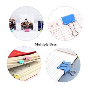 40 Pcs Colorful Medium Binder Clips 1.25 inch Length for Office