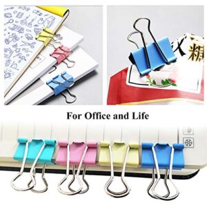 40 Pcs Colorful Medium Binder Clips 1.25 inch Length for Office