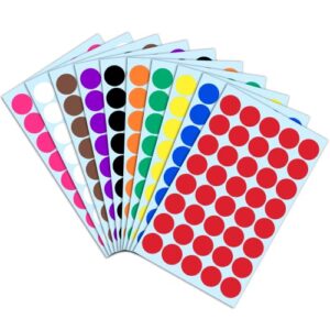 2000 pack, 3/4″ round colored dot stickers labels – 10 assorted colors