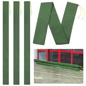 4 pcs 6’ × 6” long canvas sandbags- thickened canvas flood protection sand bags with elastic band reusable flood water barrier rain wind flood barrier tube sandbags for door window flood control