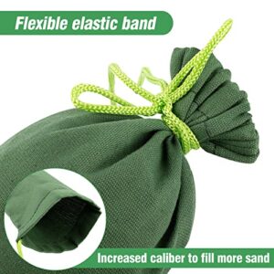 4 Pcs 6’ × 6” Long Canvas Sandbags- Thickened Canvas Flood Protection Sand Bags with Elastic Band Reusable Flood Water Barrier Rain Wind Flood Barrier Tube Sandbags for Door Window Flood Control