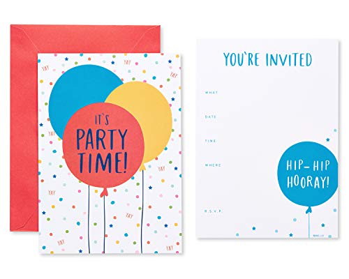 American Greetings Party Invitations and Envelopes Perfect for any Birthday or Special Occasion, Multi Color Balloons (25-Count)