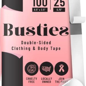 Busties Fabric Tape (100 Strips & 25 Dots) Avoid Fashion Mishaps with Body Tape, Fabric Tape Double Sided Dress Tape (Clothing Tape/Skin Tape)