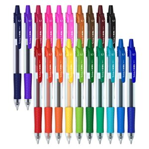 gel pens set 20 colors medium point colored pens retractable gel ink pens with comfort grip,smooth writing for journal notebook planner in school office home by smart color art