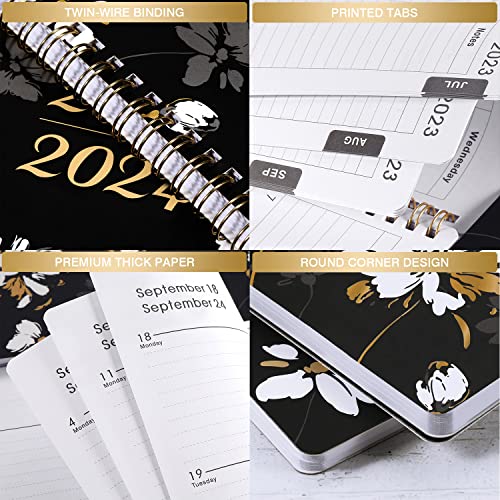 2023-2024 Planner - Weekly Monthly Planner from July 2023 - June 2024, 8" x 10" Calendar Planner with To Do List, Floral Cover with Twin-Wire Binding