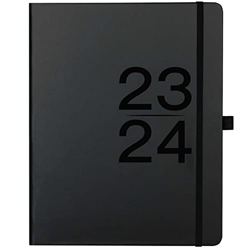 Planner 2023-2024 - July 2023-June 2024, 2023-2024 Weekly & Monthly Planner, 8" x 10", Academic Planner 2023-2024 with Note Page for Each Week, Hardcover, Pen Loop, Elastic Band, Inner Pocket - Black