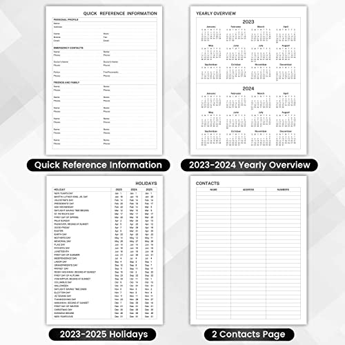 Planner 2023-2024 - July 2023-June 2024, 2023-2024 Weekly & Monthly Planner, 8" x 10", Academic Planner 2023-2024 with Note Page for Each Week, Hardcover, Pen Loop, Elastic Band, Inner Pocket - Black