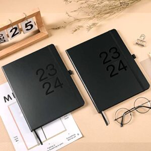 Planner 2023-2024 - July 2023-June 2024, 2023-2024 Weekly & Monthly Planner, 8" x 10", Academic Planner 2023-2024 with Note Page for Each Week, Hardcover, Pen Loop, Elastic Band, Inner Pocket - Black