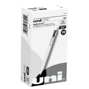 uni-ball uniball one gel pen, 12 retractable pens, ultra micro 0.38mm gel pens, fine point, smooth writing pens, office supplies like colored pens, ink pens, black pens, ballpoint pens, bulk pens