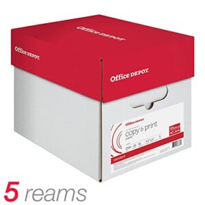 Office Depot Copy Print Paper, 8 1/2in. x 11in., 20 Lb, 500 Sheets Per Ream, Case Of 5 Reams, 851201CS