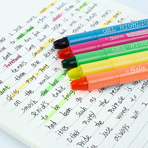 feela 12 Colors Bible Gel Highlighters, Gel Highlighter Markers Study Kit, Good For Highlighting Journal School Office