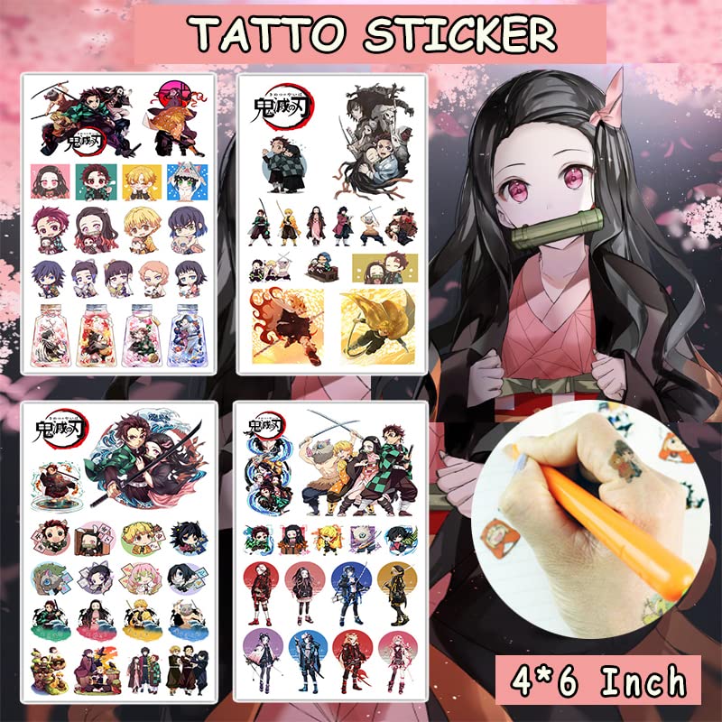 Anime Gift Set Include Pencil,Rollerball Pen,Pencil Case, Ruler,Card Holder with Lanyard,Notebook,Tattoo Sticker,Phone Ring Holder,Button Pins