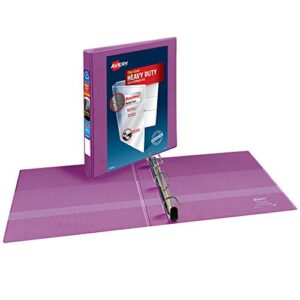 Avery Heavy-Duty 3 Ring Binder, 1 Inch Slant Rings, Orchid View Binder (79272)