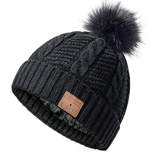 ChenFec Bluetooth Hat, Wireless Bluetooth Beanie Hat 5.0 Women Men Winter Knitted Hat Trendy Cap