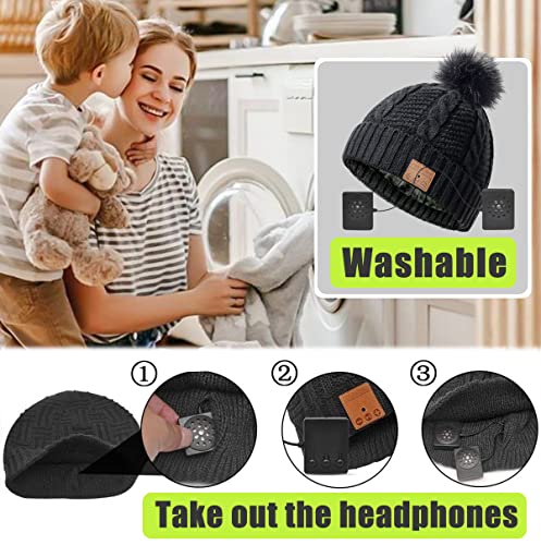 ChenFec Bluetooth Hat, Wireless Bluetooth Beanie Hat 5.0 Women Men Winter Knitted Hat Trendy Cap