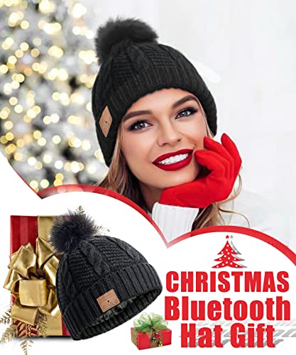 ChenFec Bluetooth Hat, Wireless Bluetooth Beanie Hat 5.0 Women Men Winter Knitted Hat Trendy Cap