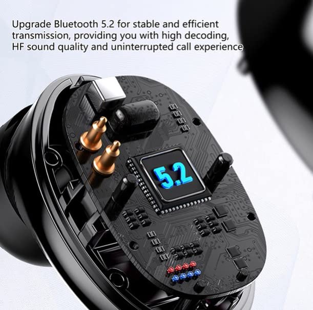 Wireless Touch Earbuds with Active Noise Cancellation New Version Bluetooth 5.2 Sport 3D Stereo Built-in Microphone, Immersive Premium Sound Long Distance Connection Headset Charging Case (BH315)