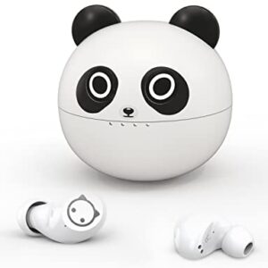 Kids Wireless Earbuds, TOGETFAC Bluetooth Earbuds, Noise Canceling Headphones with Cute Panda Comfortable Lightweight Design for Girls Women Sports 5.1 In-Ear Headphones with Mini Charging Case