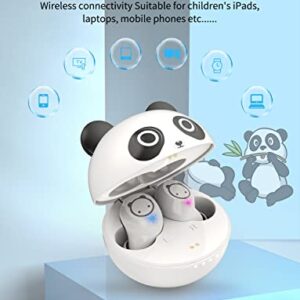 Kids Wireless Earbuds, TOGETFAC Bluetooth Earbuds, Noise Canceling Headphones with Cute Panda Comfortable Lightweight Design for Girls Women Sports 5.1 In-Ear Headphones with Mini Charging Case