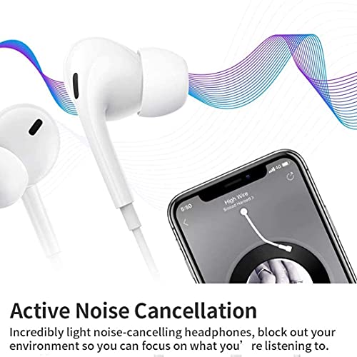 EXECCZO [2 Pack] 3.5mm in-Ear Wired Earbuds Earphones Headphones with Built-in Microphone & Volume Control Compatible with iPhone 6s plus/6/5s/5c/S10/iPad/Android & 3.5 mm Devices Plug and Play