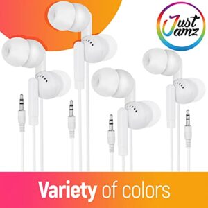 Earbuds 30 Pack | Bulk Basic Earbuds, Pearl White in-Ear Earbuds, Disposable Earphones, Affordable Headphones, 3.5 MM Audio Jack Earbuds for Schools, Kids, Classrooms & Libraries