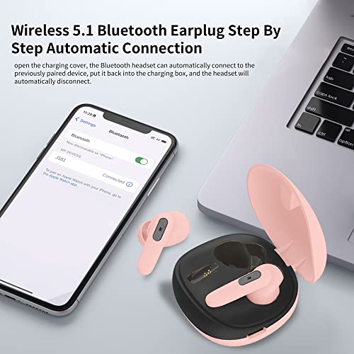 Villepni Bluetooth Wireless Earbuds, Wireless 5.1 Bluetooth Headset, Led Power Display Earphones, IP7 Waterproof Earbud Noise Reduction Microphone, Suitable for Leisure Entertainment/Work