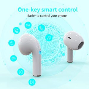 AMAFACE Wireless Earbuds White Bluetooth Earbuds with Mic 30H Playtime IPX5 Waterproof HiFi Stereo Cordless Earbuds LED Display USB-C in Ear Headphones for iPhones Android