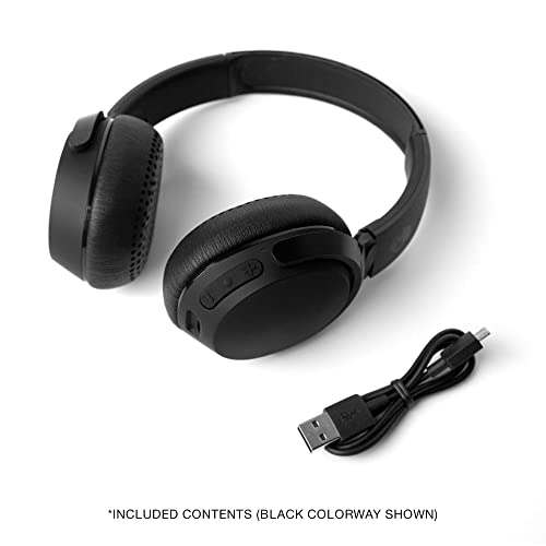 Skullcandy Riff Wireless On-Ear Headphones with Microphone, Bluetooth Wireless, Rapid Charge 12-Hour Battery Life, Foldable, Plush Ear Cushions with Durable Headband, Black (Renewed)